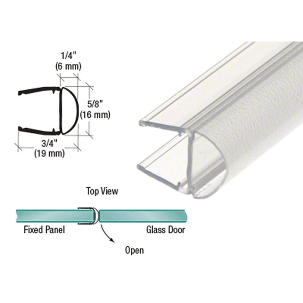 CRL Translucent Vinyl Bulb Seal for 3/8" (10mm) Glass - 73 in Long ...