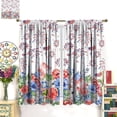 American Flag Curtains,Watercolor Floral 4th of July Independece Day ...