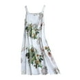 Womens Boho Summer Strappy Plus Size Floral Kaftan Long Dress Beach