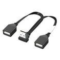 1 Male To 2 Female USB Splitter Extension Cord 90 degree Bend For PC ...