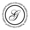 Personalized Round Self-Inking Rubber Stamp - The Gabriella Initial ...