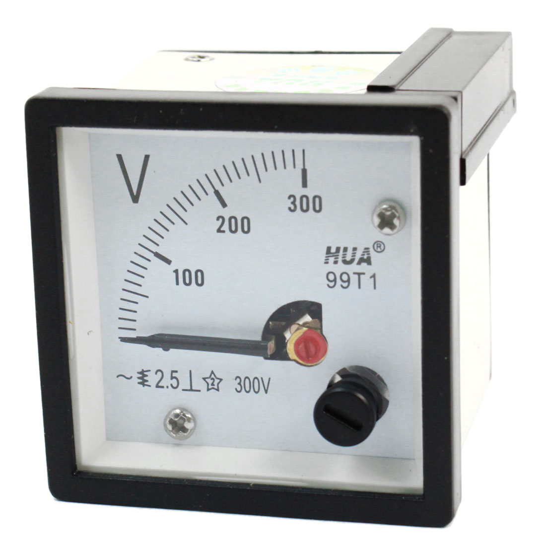 Class 2.5 Accuracy Square White Shell Dial Voltmeter Gauge 0-300V ...