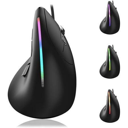 12800 DPI RGB Gaming Mouse, A Ergonomic Mouse Optical Wired Vertical ...