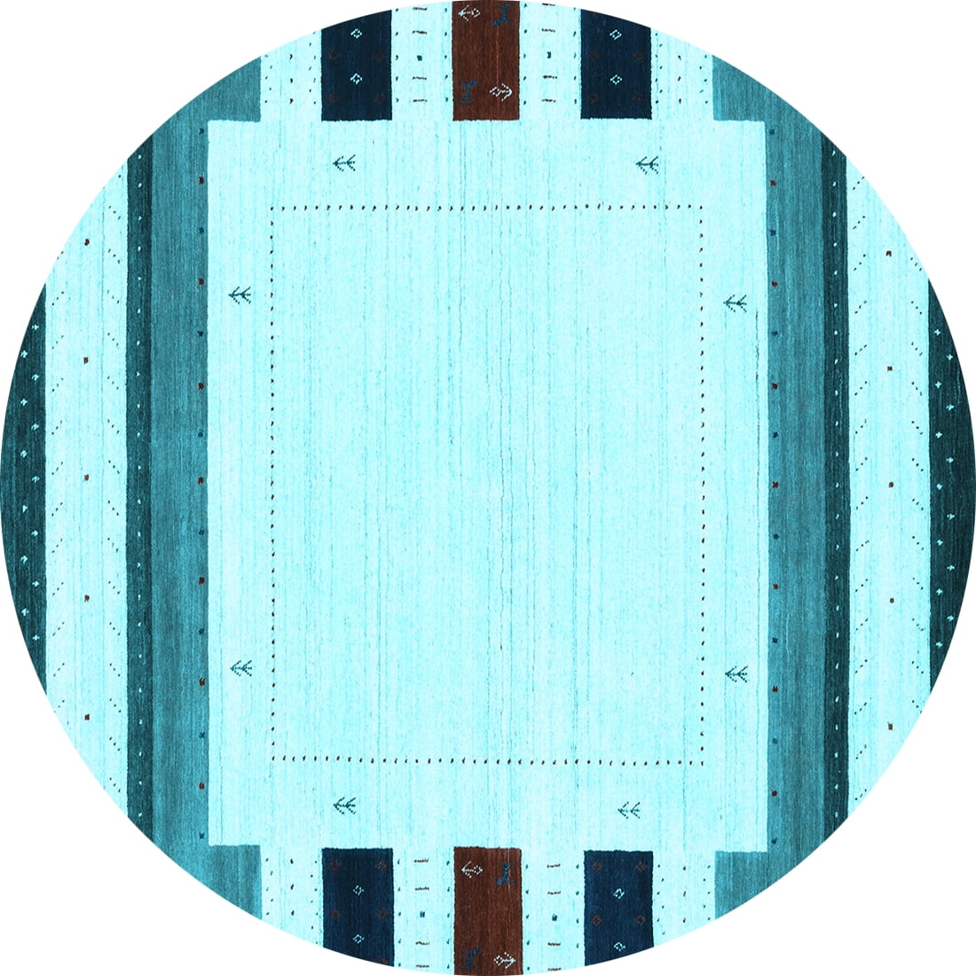 Ahgly Company Indoor Round Solid Light Blue Modern Area Rugs, 5' Round ...