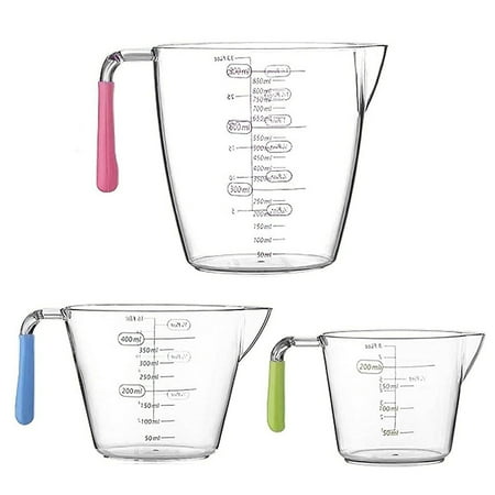 Xinxinyy 3pcs/set Measuring Cups Plastic Handle Measuring Jugs Scaled ...