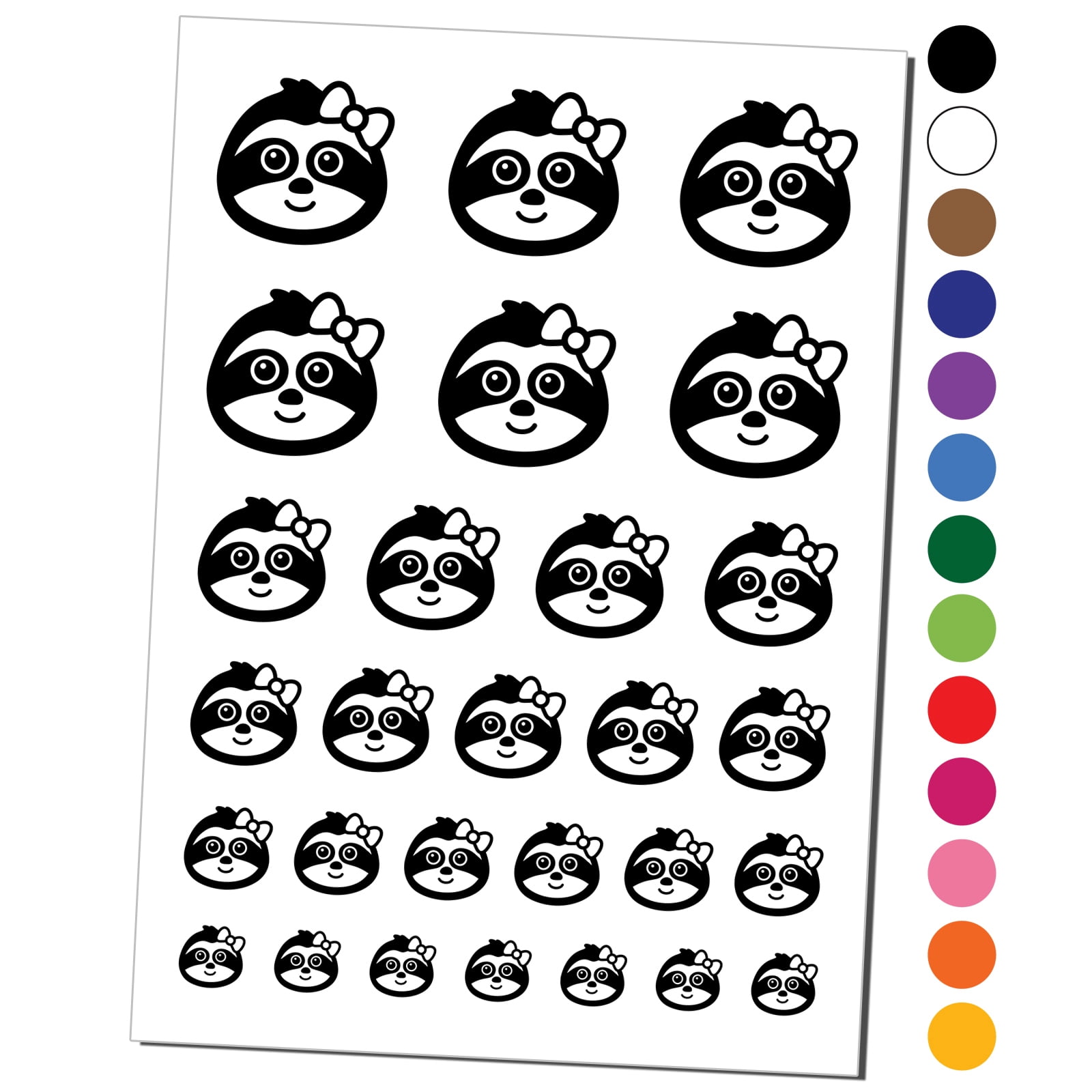 Cute Girl Sloth with Bow Water Resistant Temporary Tattoo Set Fake Body ...
