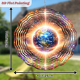 2D Flat Painting, a iron wind chime, earth galaxy light, 360 rotation ...