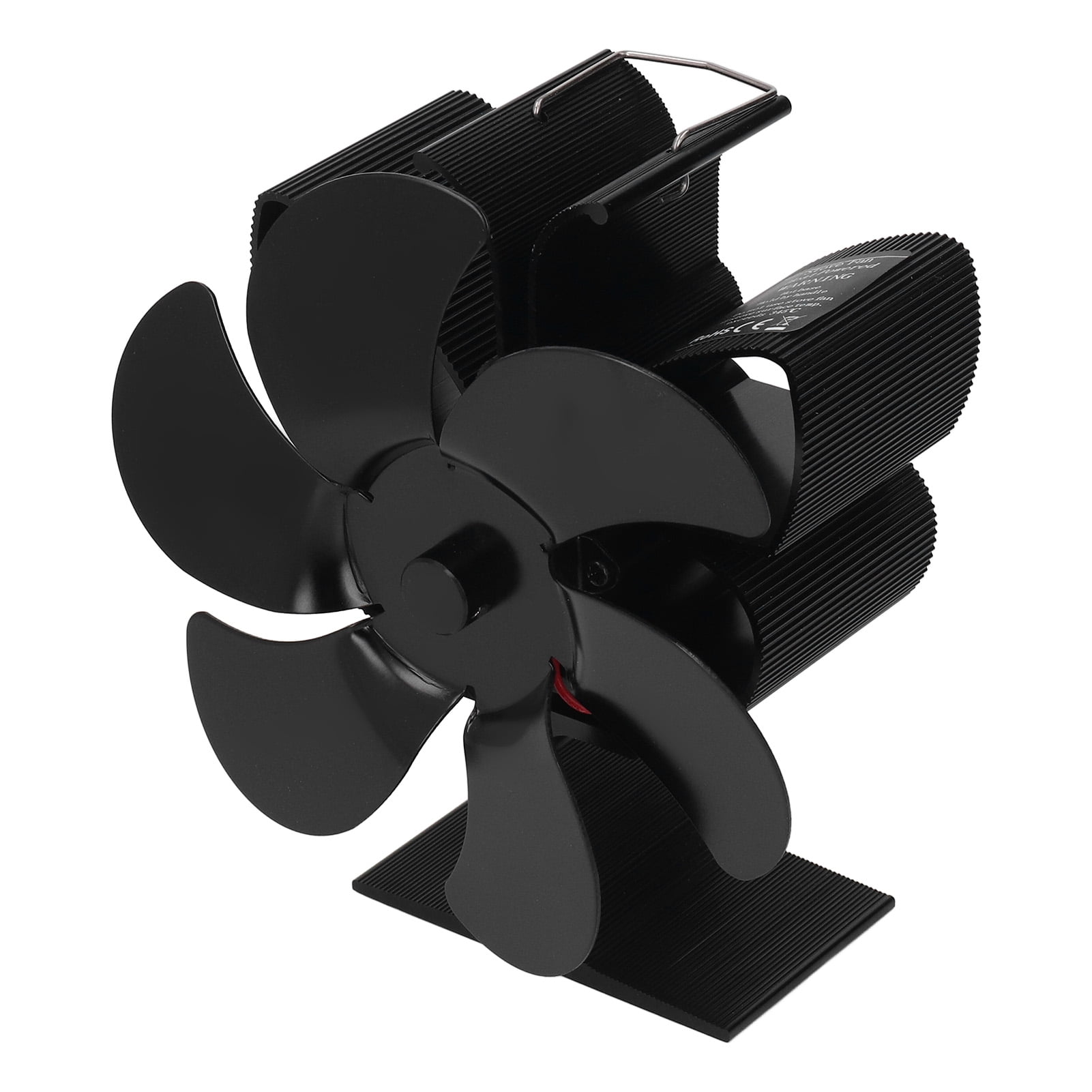 Log Fan, 6 Blade High Temperature Resistance Low Noise Black Stove Fan ...