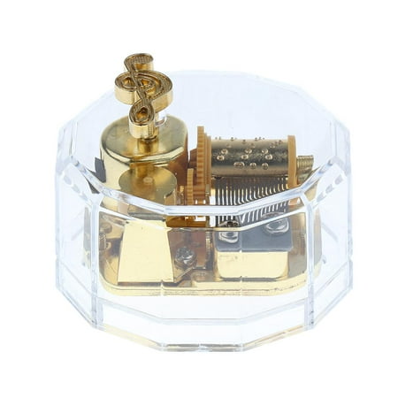 Acrylic Dodecagon Clockwork Music Box Gift Happy Birthday To You ...
