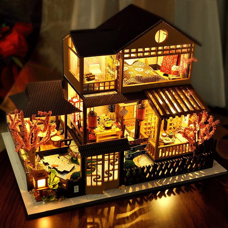 Wooden DIY Doll House 3D Vintage Villa Model Building Toys For Children ...