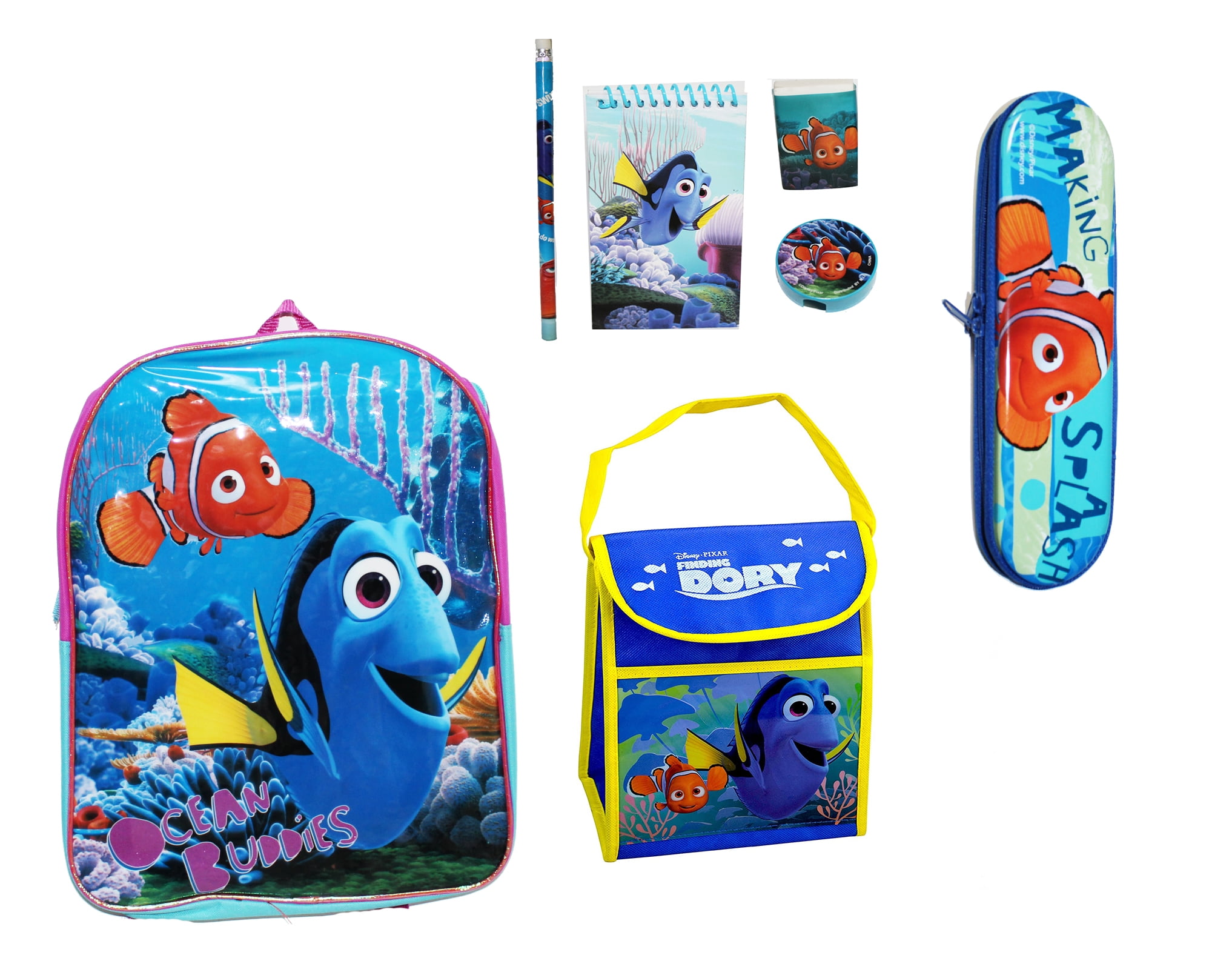 Disney Finding Dory Backpack with Lunch case + Accessories - Walmart.com