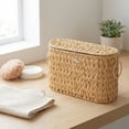 Woven Water Hyacinth Toilet Paper Storage Basket Natural Wicker Bin ...