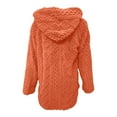 AWZXDE Women's Solid Color Hooded Cardigan Jacket with Buttons Long ...