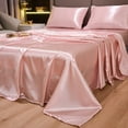 "NTBED Pink Satin Sheets Queen, Silky 1800 Microfiber, 4 PCS Bed Sheet ...