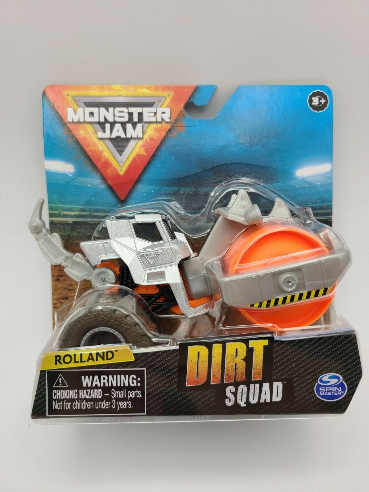 Monster Jam Rolland Silver Dirt Squad Steamroller 1:64 Scale Die-Cast ...