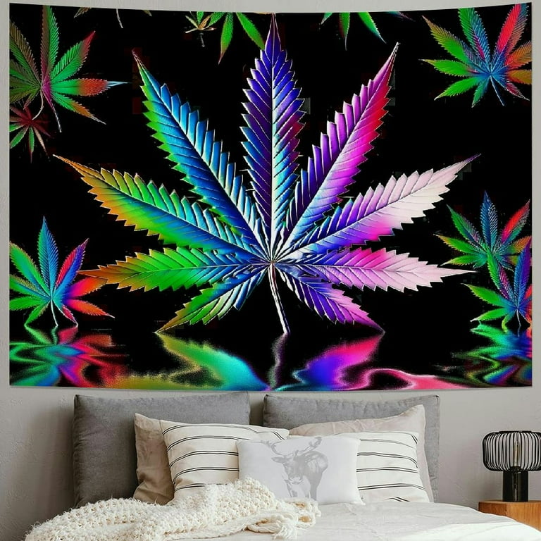 Trippy Weed Leaf Drawing