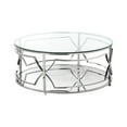 American Home Classic Modern Living Room Edward Round Metal-Glass ...