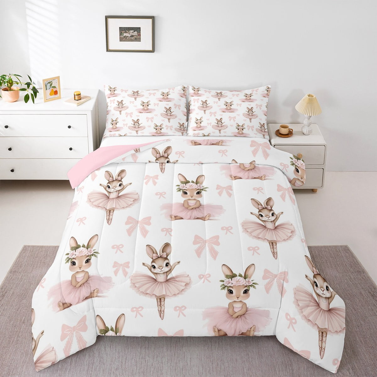 Click here for Erosebridal Kawaii Rabbit Bedding Twin Comforter S... prices