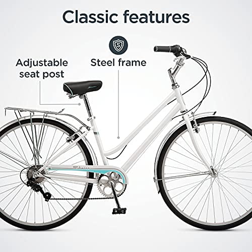 Schwinn Wayfarer Adult Bike Hybrid Retro-Styled Cruiser, 16-Inch/Small Steel Step-Through Frame ...