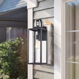 22.48''H Matte Black Outdoor Wall Light Dusk to Dawn Exterior Light ...