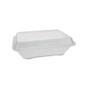 Dart Foam Hinged Lid Container, Hoagie Container with Removable Lid, 5.3 x 9.8 x 3.3, White, 125 ...