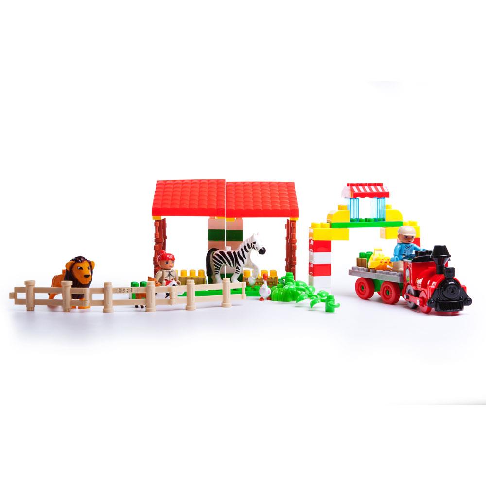 Dimple 64 Piece Building Bricks Farm Train Set DC11859 - Walmart.com