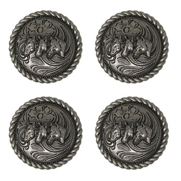 Set of 4 Screw Back Conchos Western Saddle Tack Bridle Bags Belts 1-1/4 ...