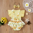 Izhansean 3PCS Newborn Baby Girl Summer Clothes Floral Romper Jumpsuit Shorts Outfits Set Yellow ...