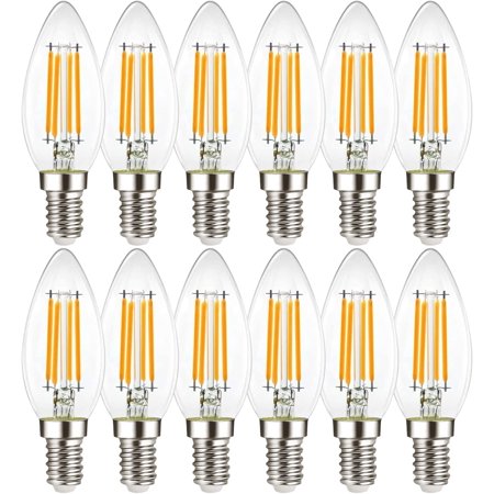 B11 E12 LED Candelabra Bulbs 4W(40 Watt Equivalent) 2700K Warm White 450lm dimmable C35 LED ...