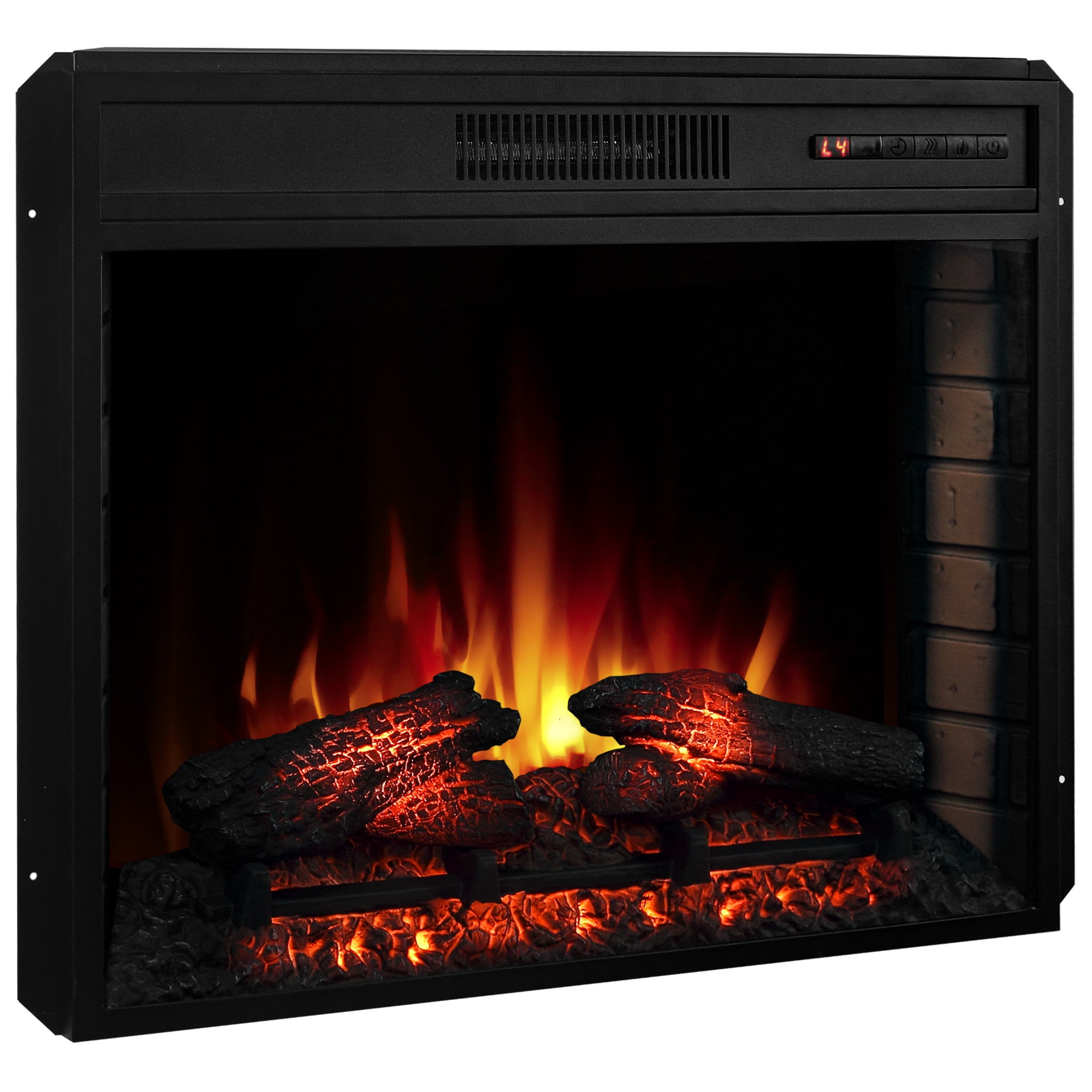 BELLEZE 28" 1400W Electric Fireplace Insert Stove Heater Recessed ...
