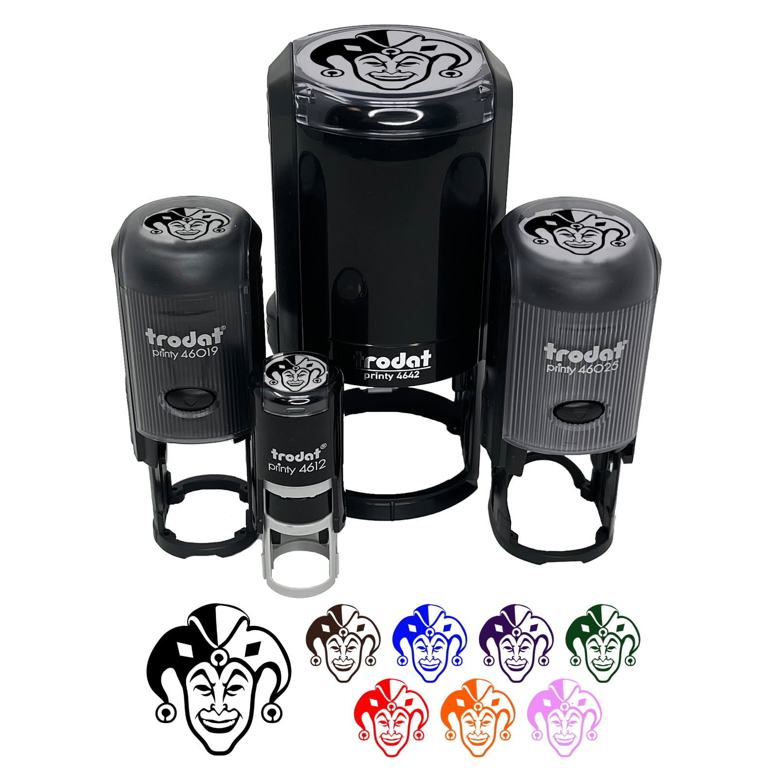 Court Jester Joker Harlequin Self-Inking Rubber Stamp Ink Stamper ...