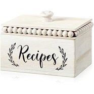Farmhouse Metal Recipe Box With Cards And Dividers - Blue Vintage Tin ...