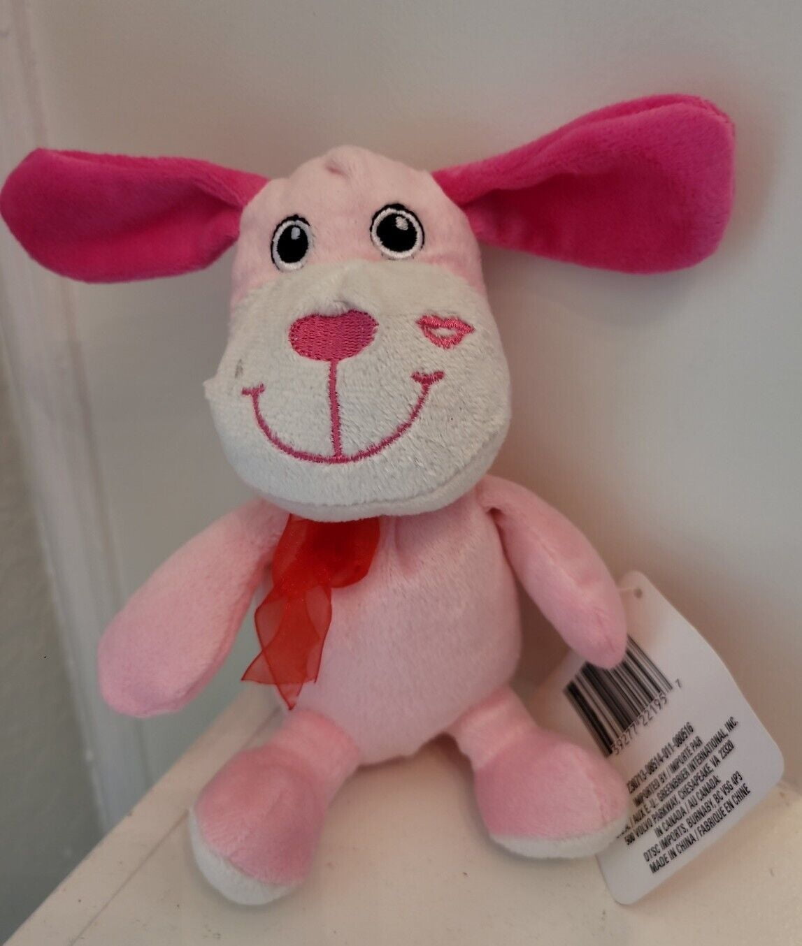 Pink Plush Smiling Dog Lipstick Kiss Greenbrier International Stuffed ...