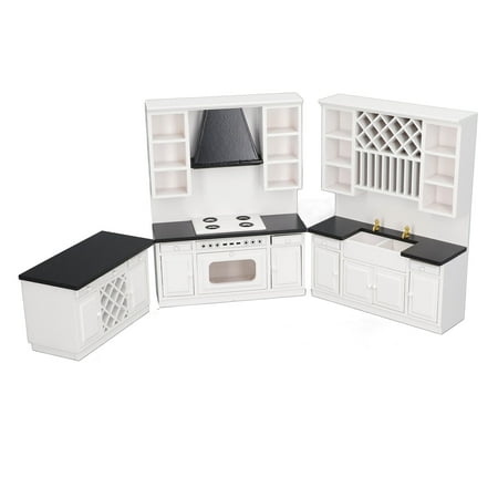Dollhouse Bar Counter, Beautiful Design Dollhouse Kitchen Cabinet Set ...