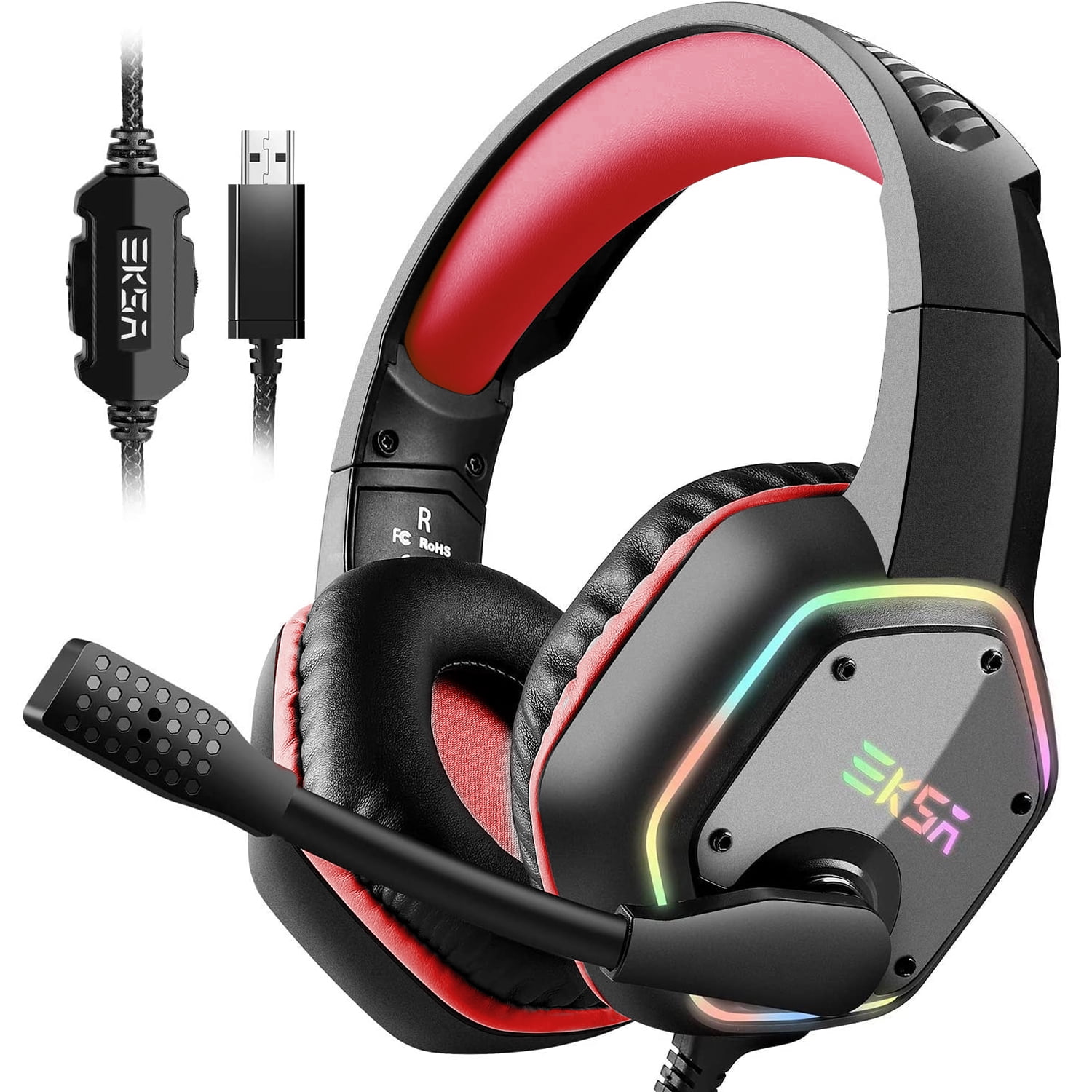 EKSA Gaming Headsets with Mic for PC PS4/PS5 Xbox One Series Console ...