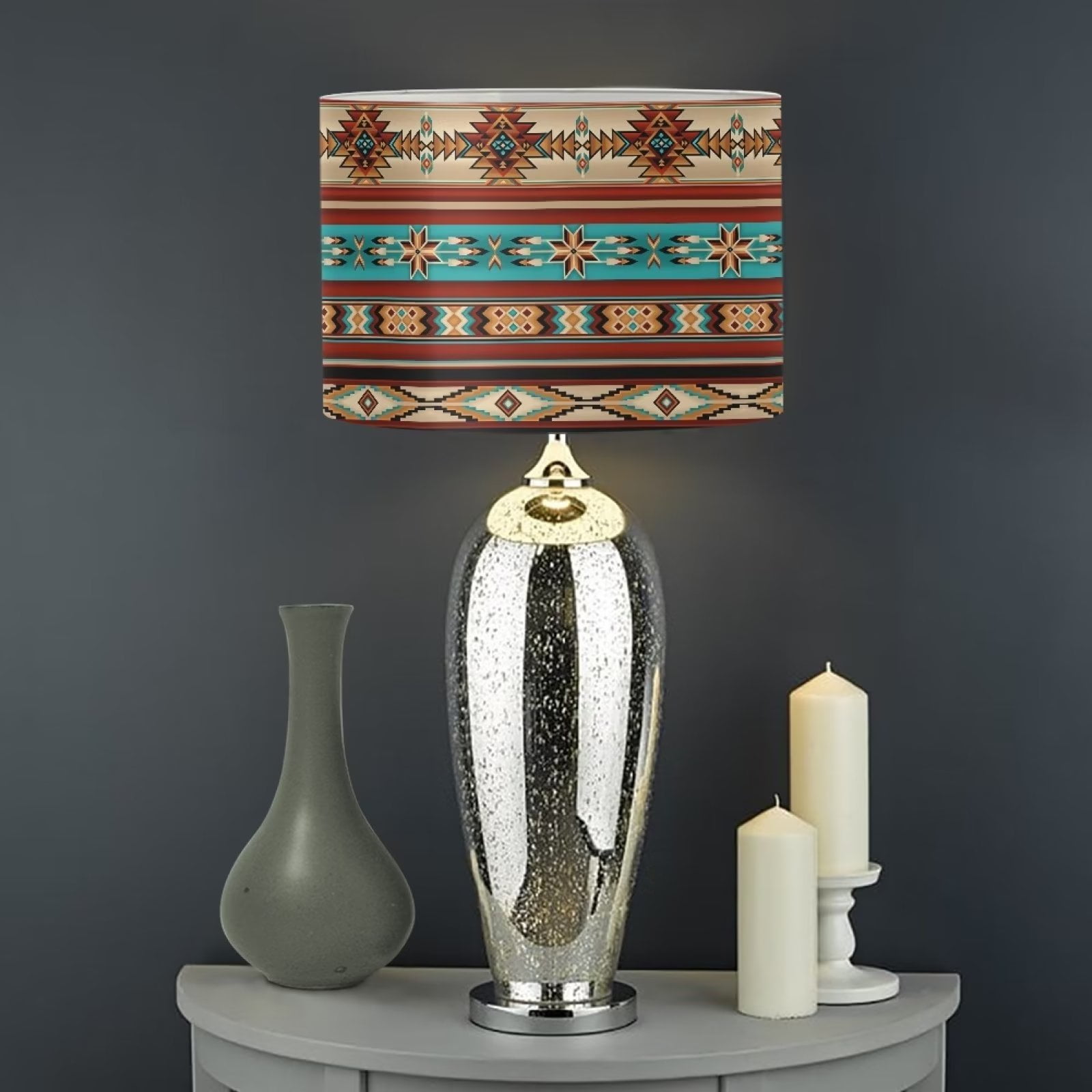 NETILGEN Drum Lampshades Aztec Arrow Traditional Lamp Shade, Well ...
