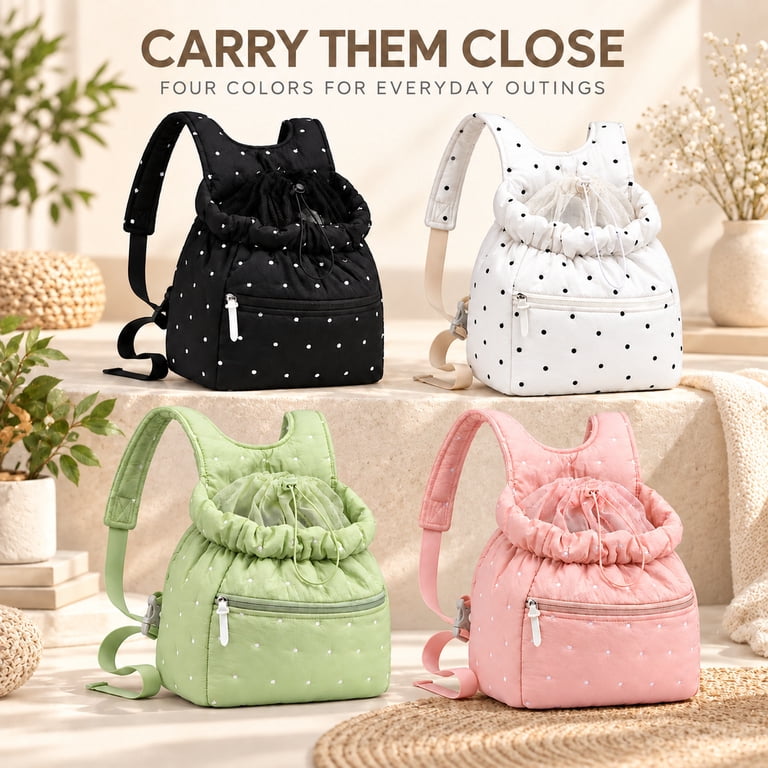Pet Travel Bag for Small Dog and Cats, Chest or Back Carry with ...