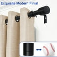 "Black Adjustable Heavy-Duty Curtain Rod, 48-84"" with Modern End Cap ...