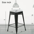FDW 4 Stackable Metal Bar Stools, 24 Inches, Indoor/Outdoor, Kitchen ...