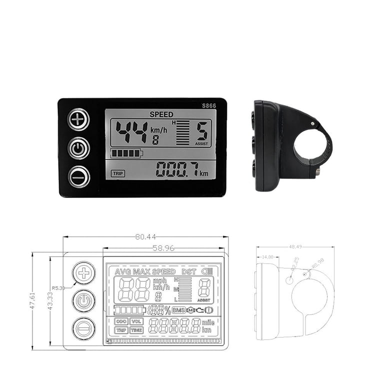 Ukc1 Ebike Display S866 Ebike LCD Display - 24V/36V/48V Universal E ...