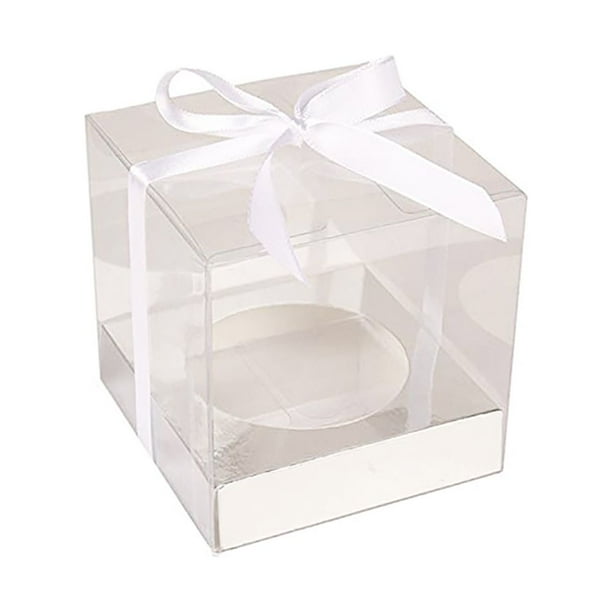 Cajas de regalo de PVC transparente para cupcakes, paquete de 12, para ...