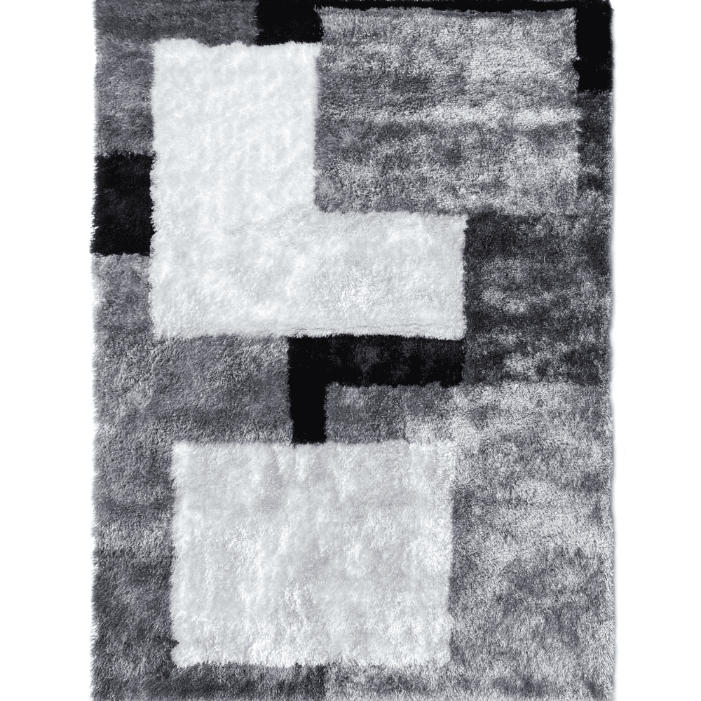 Optima White And Gray 8x10 ft Shag Area Rug - Walmart.com