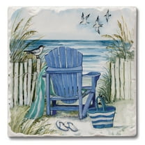 Thirstystone "Jewels of the Sea" 4-Pack Tumbled Tile Coasters 4" Square ...