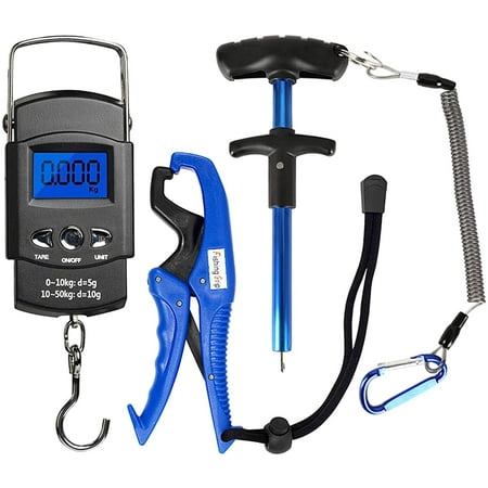 Fishing Tool Kit,4 in 1 Handheld Digital Fish Scale 99lb/45kg with ...