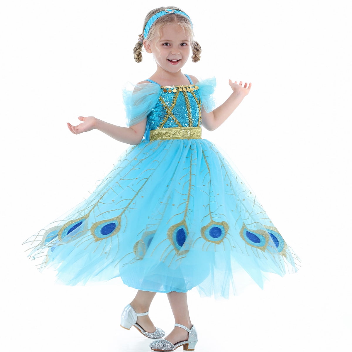 HAWEE Princess Costume for Girls Princess Dress up Fancy Birthday Party ...