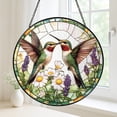 Bird Hummingbird Stained Glass Suncatcher, Decorative Window Hanging ...