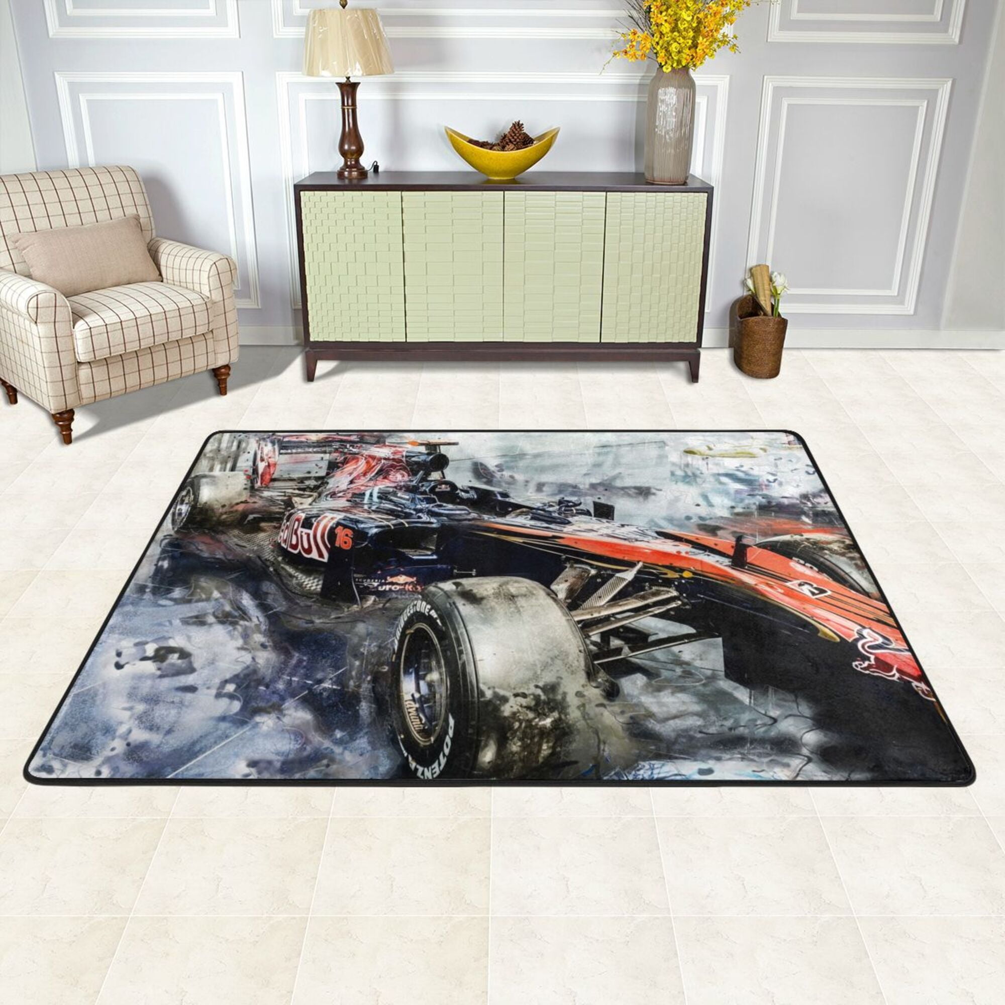 XMXY F1 Sports Car Area Rugs Doormat Outdoor Entrance , Facecloth Non ...