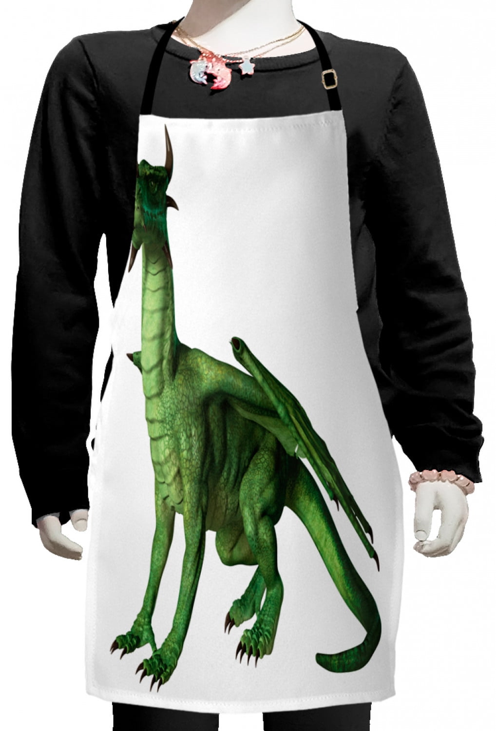 Animal Kids Apron, Ugly but Dragon Standing and Looking Miniature Dino ...