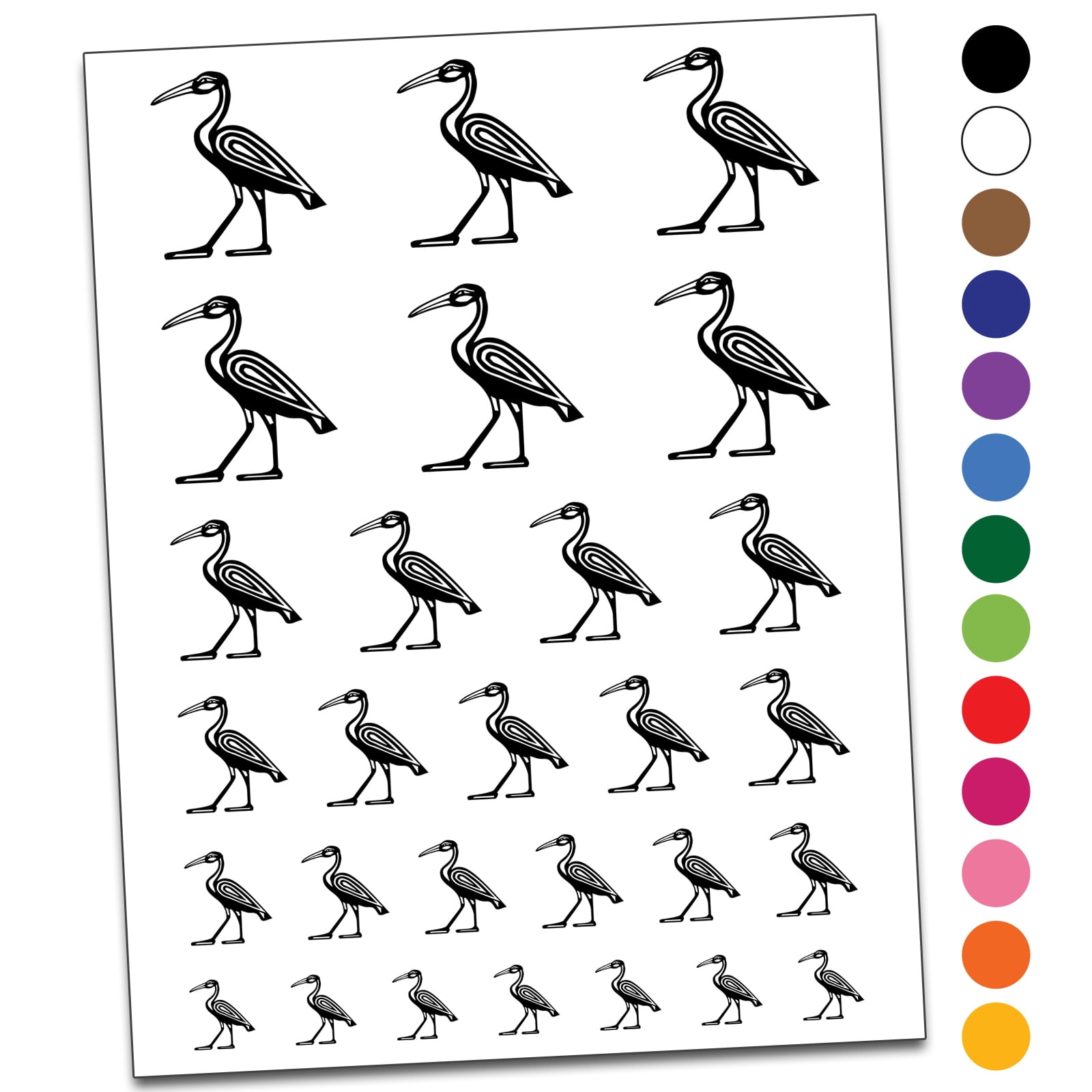Ibis Hieroglyph Bird Egyptian Water Resistant Temporary Tattoo Set Fake ...