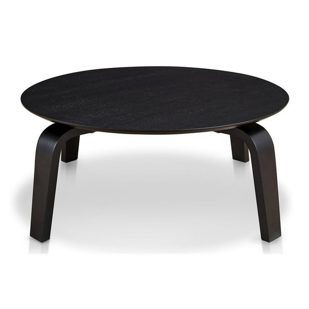 Omax Decor Mod Round Shape Mid-Century Wood Coffee Table in Black ...